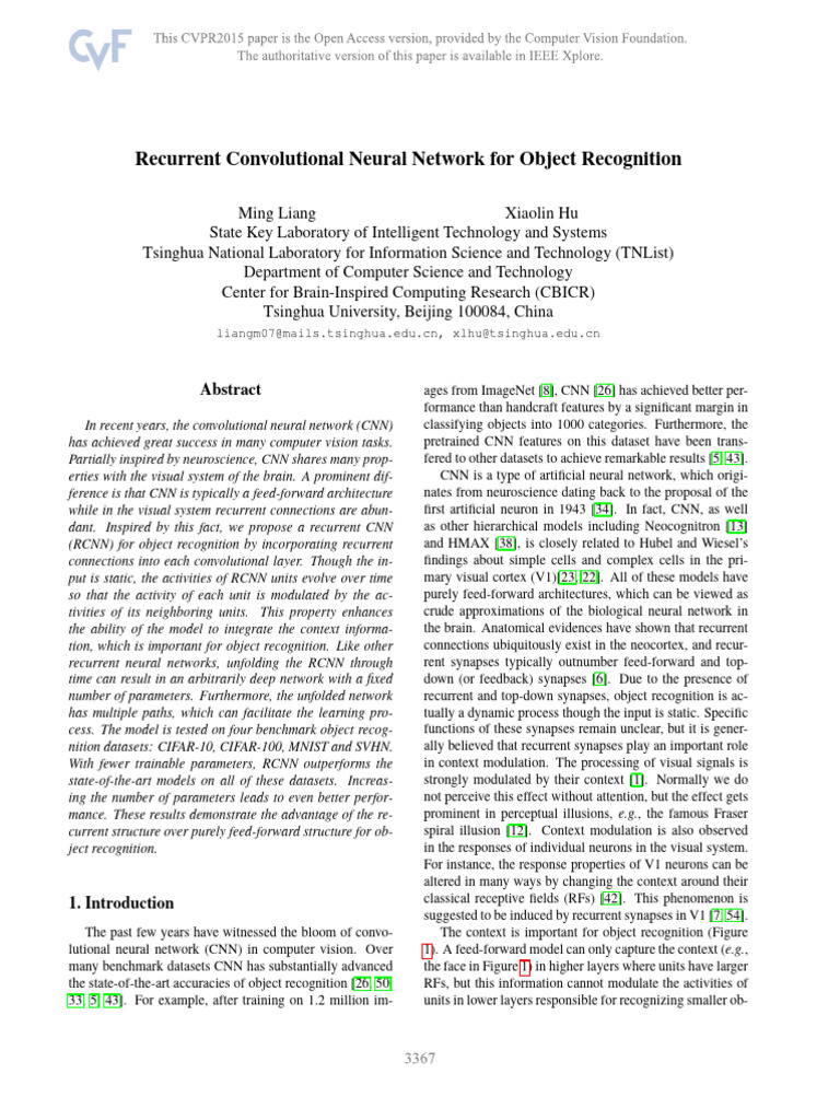 Liang Recurrent Convolutional Neural 2015 CVPR Paper | PDF | Deep ...