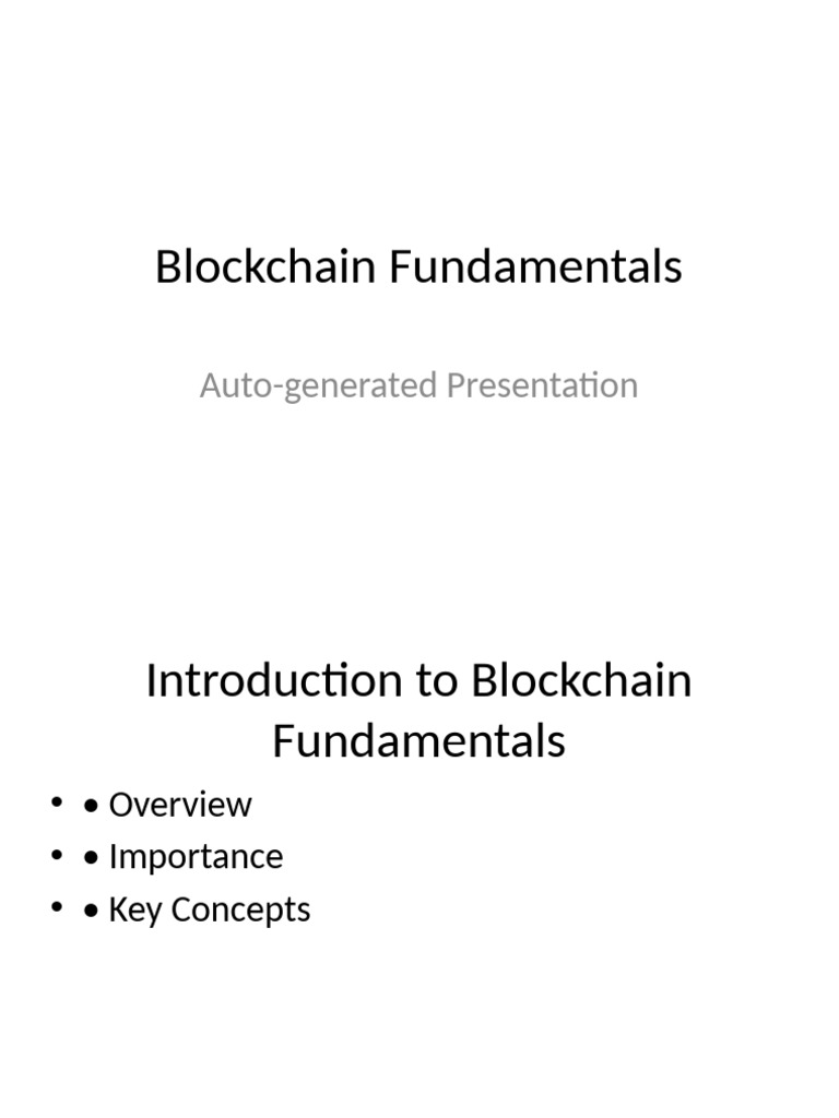 Blockchain Fundamentals | PDF