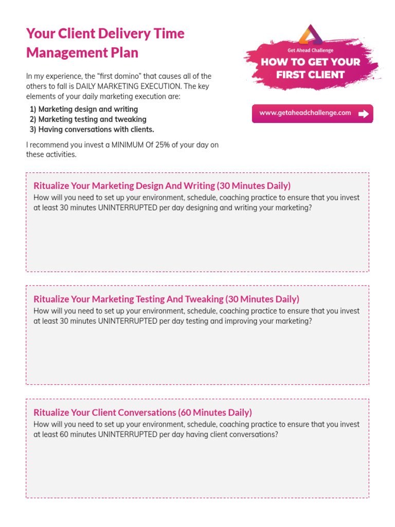 03-Day 2 - Your Client Delivery Time Management Plan | PDF
