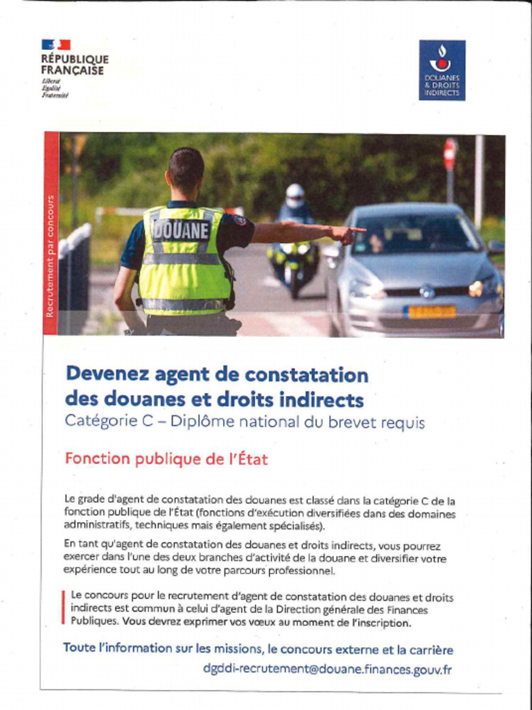Agent de Constatation Des Douanes Categorie C | PDF