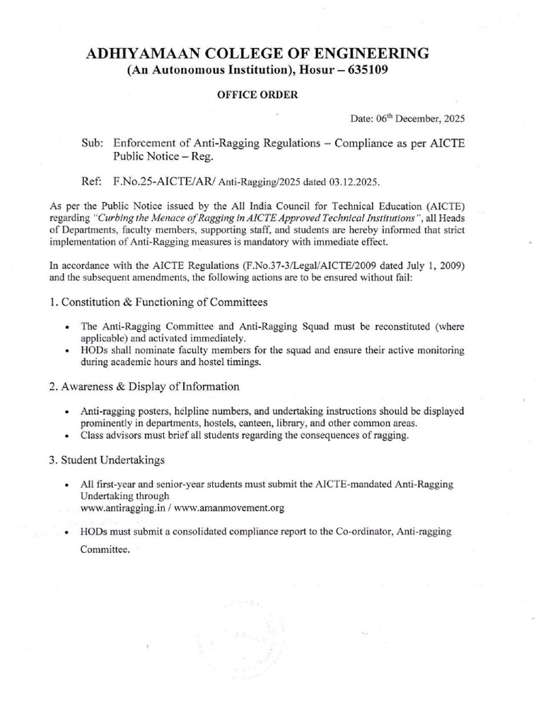 Anti - Ragging Regulation - Scan | PDF