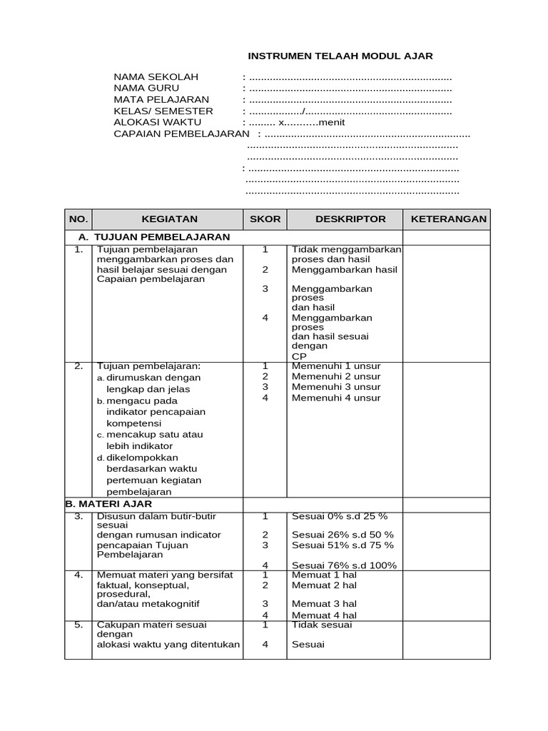 Telaah Modul Ajar untuk Guru | PDF