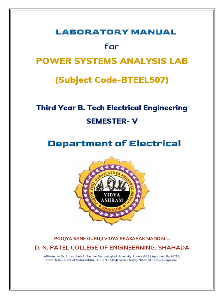 Power Systems Analysis Lab Guide | PDF | Engineering | System