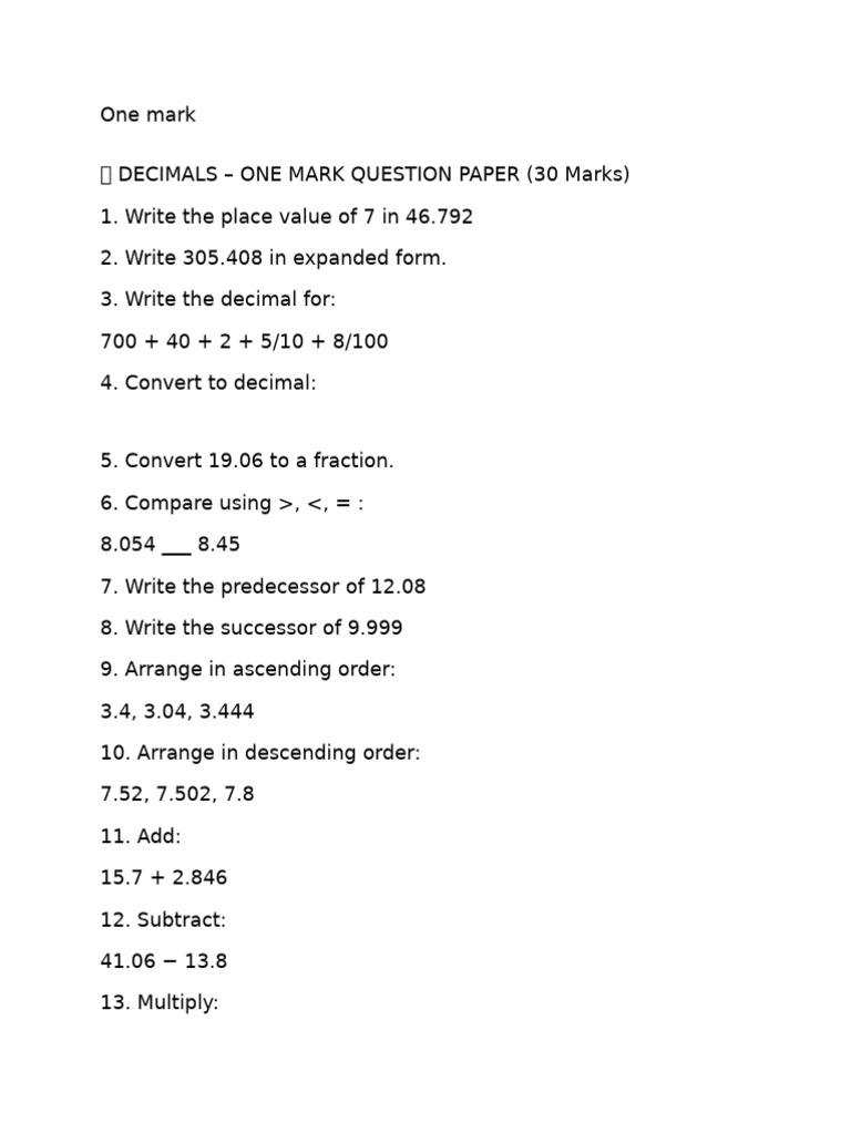 One Mark | PDF