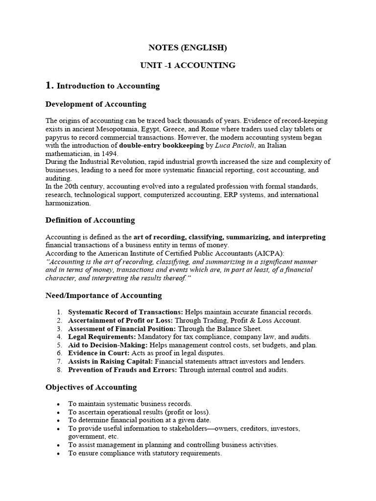 Notes Fundamental of Accounting English | PDF | Debits And Credits ...