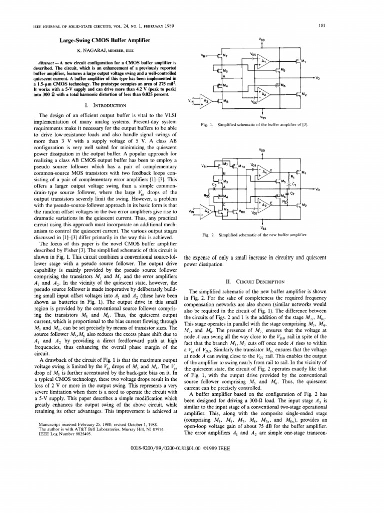 Large-Swing CMOS BUffer | PDF | Amplifier | Cmos