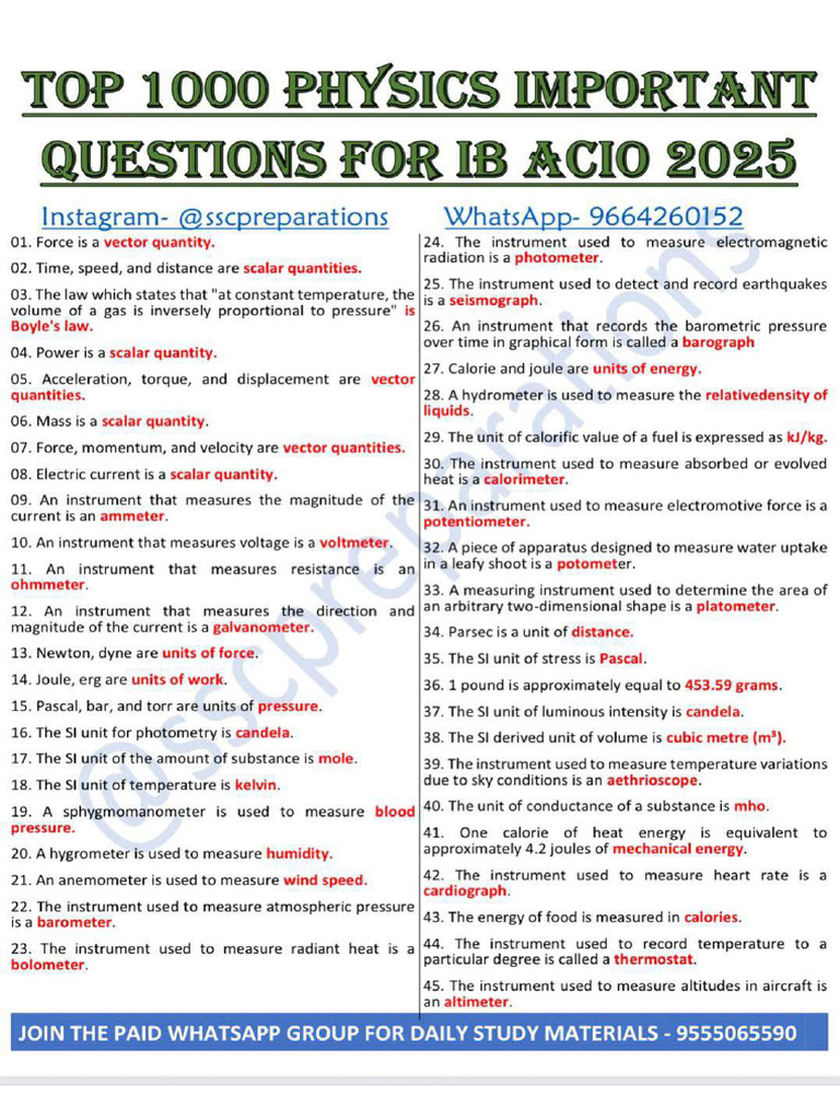 Physics Questions | PDF