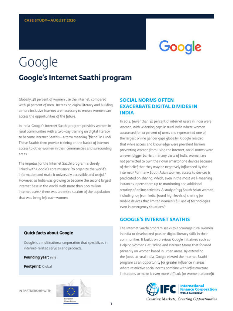 Google Internet Saathi Program Overview | PDF | Internet