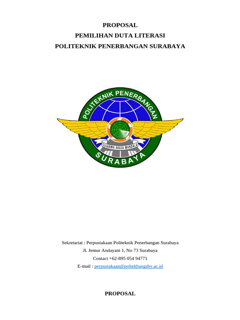 Draf Proposal Duta Literasi Poltekbang | PDF
