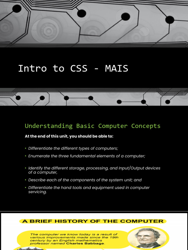 Computer Basics and Hardware Overview | PDF