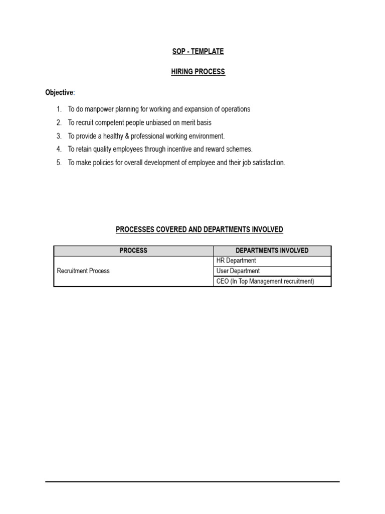 M5V5 - SOP Template | PDF | Human Resource Management | Recruitment