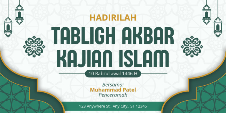 Hijau Modern Elegan Tabligh Akbar Kajian Islam Banner | PDF