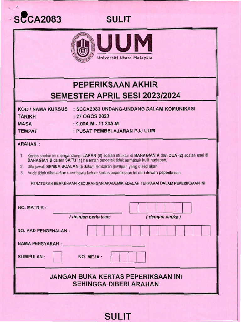 3) Undang II DLM Komunikasi | PDF