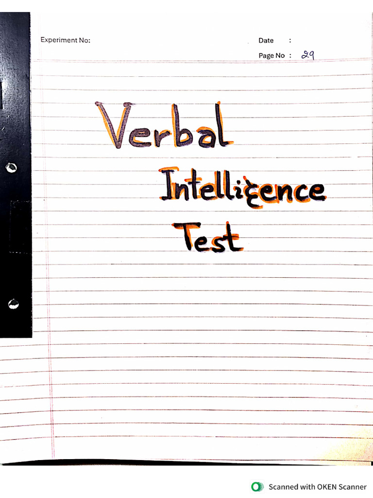 3 Verbal Intelligence | PDF