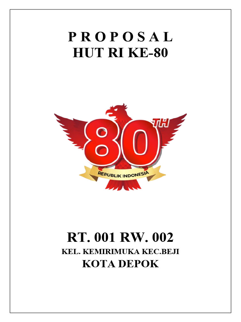 Proposal Hut Ri Ke 80 RT 0102 | PDF