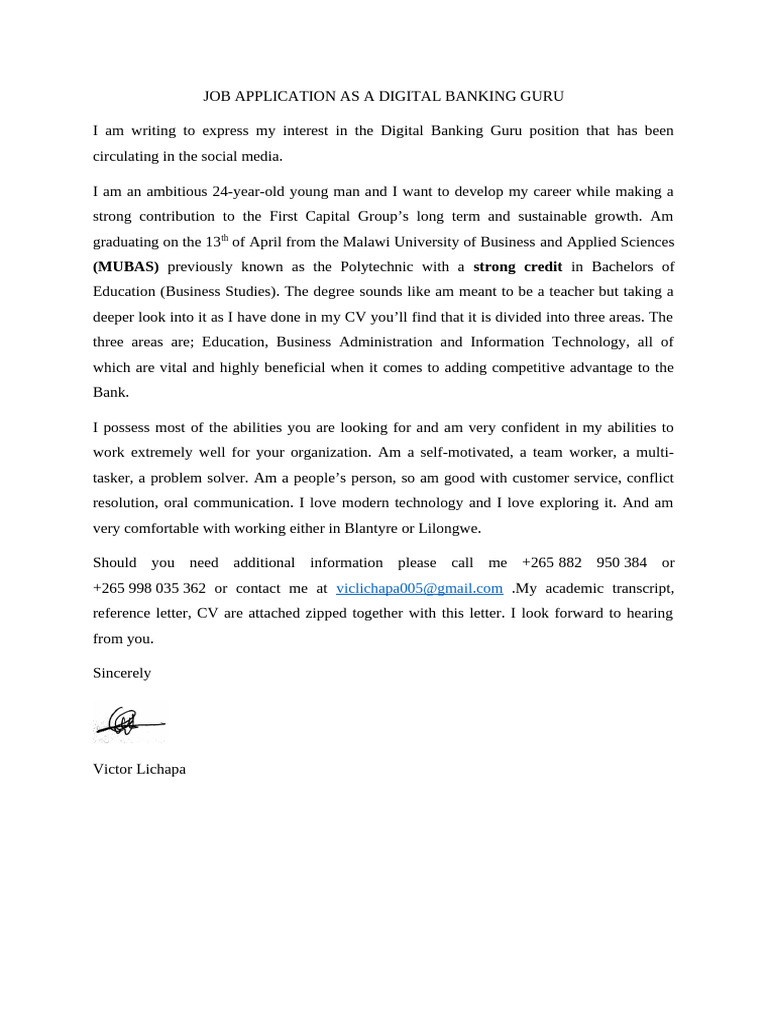 Digital Banking Guru Job Application | PDF
