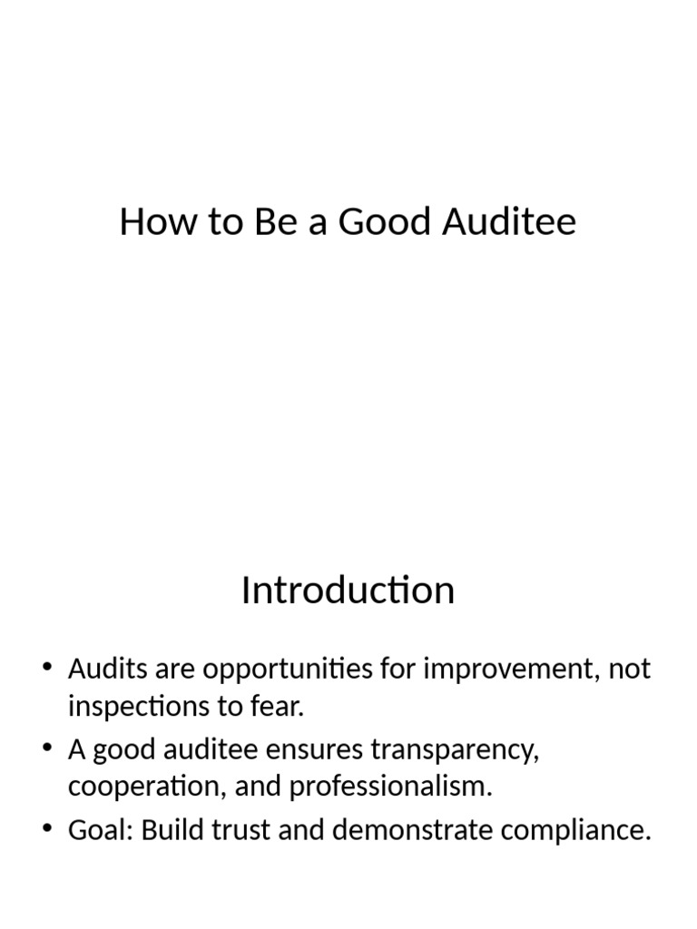 How to Be a Good Auditee | PDF