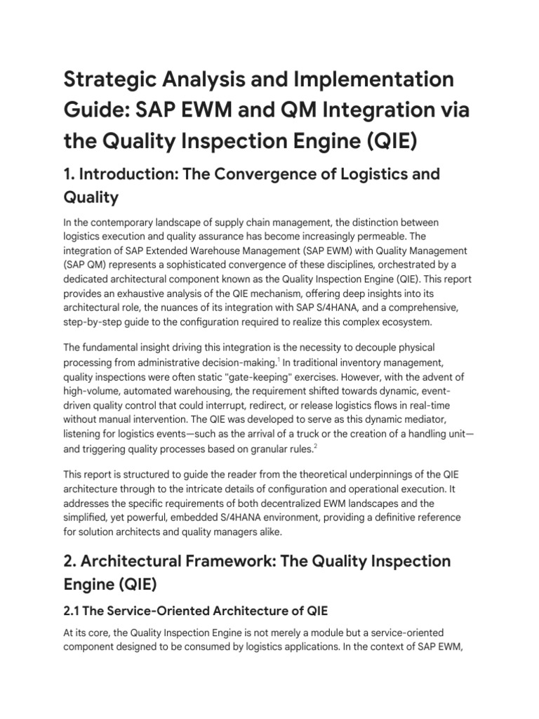 SAP EWM and QM Integration Guide | PDF | Enterprise Resource Planning ...