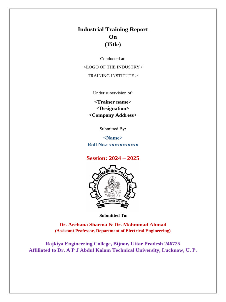 Industrial Training Report 2024-2025 | PDF