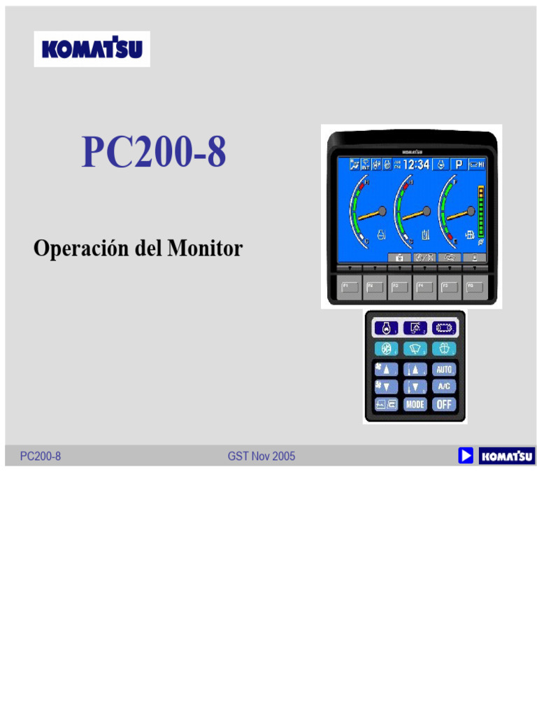 Guía de Operación del Monitor PC200-8 | PDF