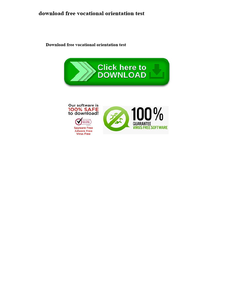 Free Vocational Guidance Test | PDF