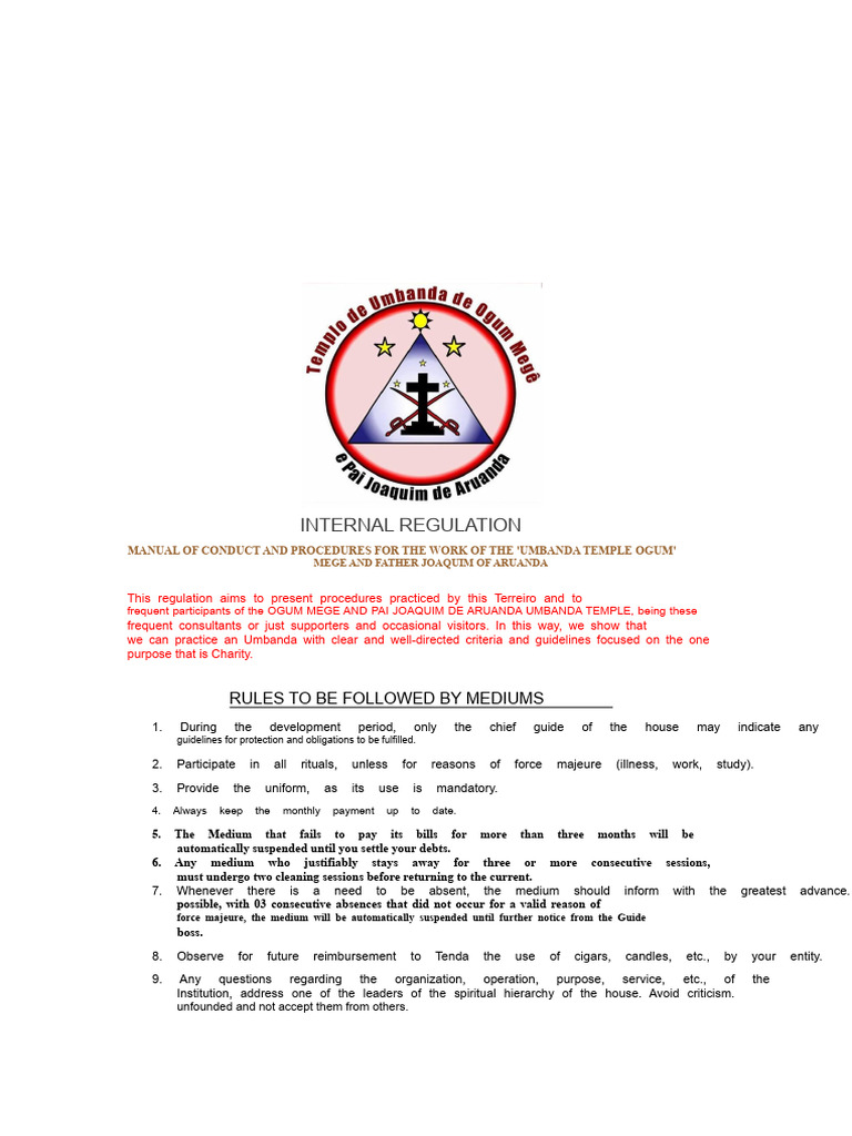 Internal Regulations Temple PDF | PDF | Clothing