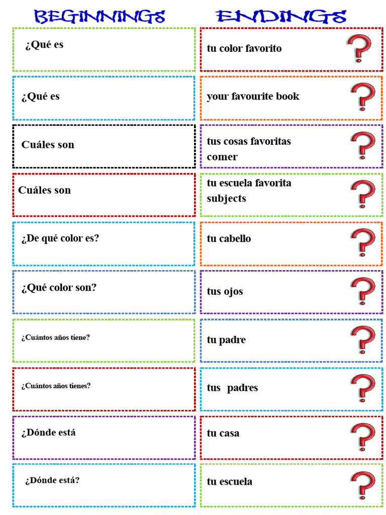 Juego de Preguntas en Clase de Español | PDF