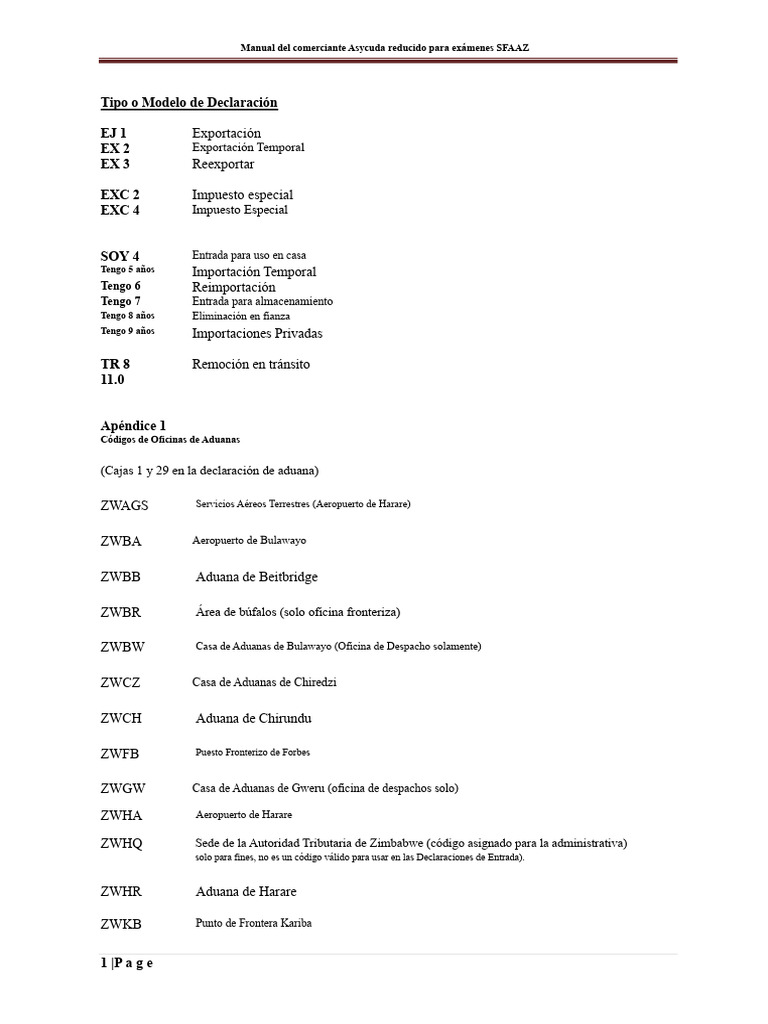 Manual Asycuda para Exámenes SFAAZ | PDF | aduana | Impuesto al valor ...