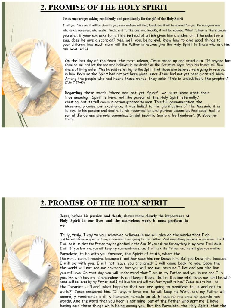 Promise of The Holy Spirit | PDF | Fruit Of The Holy Spirit | Jesus