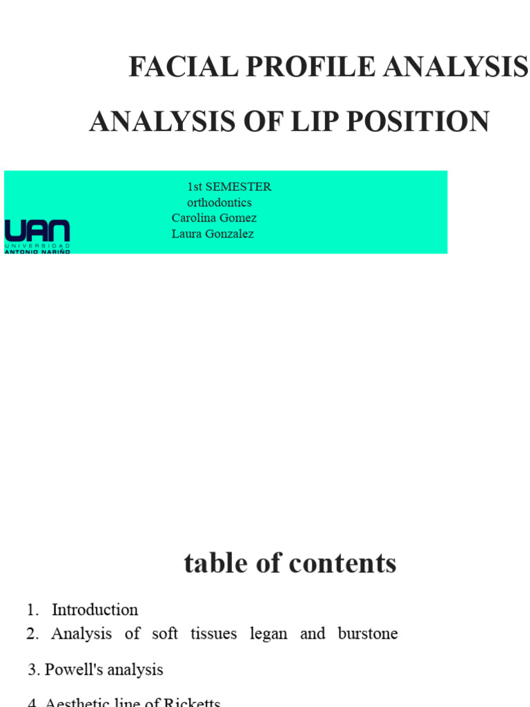 V SEMINAR - Analysis of Facial Profile and Lip Position | PDF | Lip ...