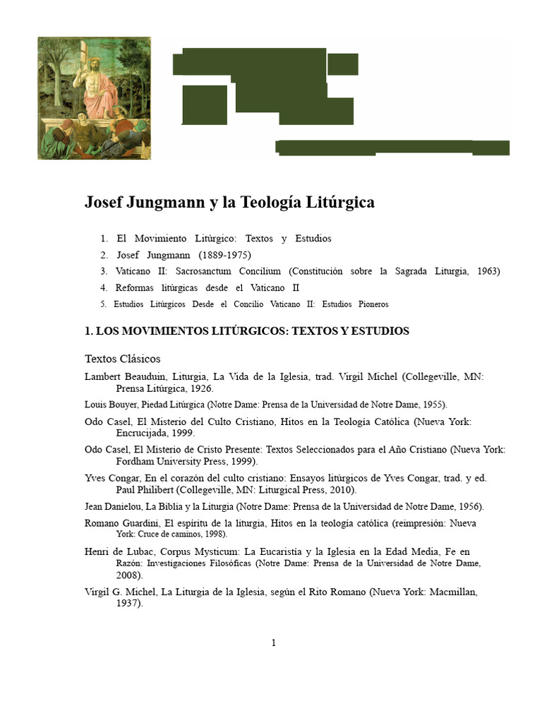 Josef Jungmann y la Liturgia Católica | PDF | Liturgia | Concilio ...