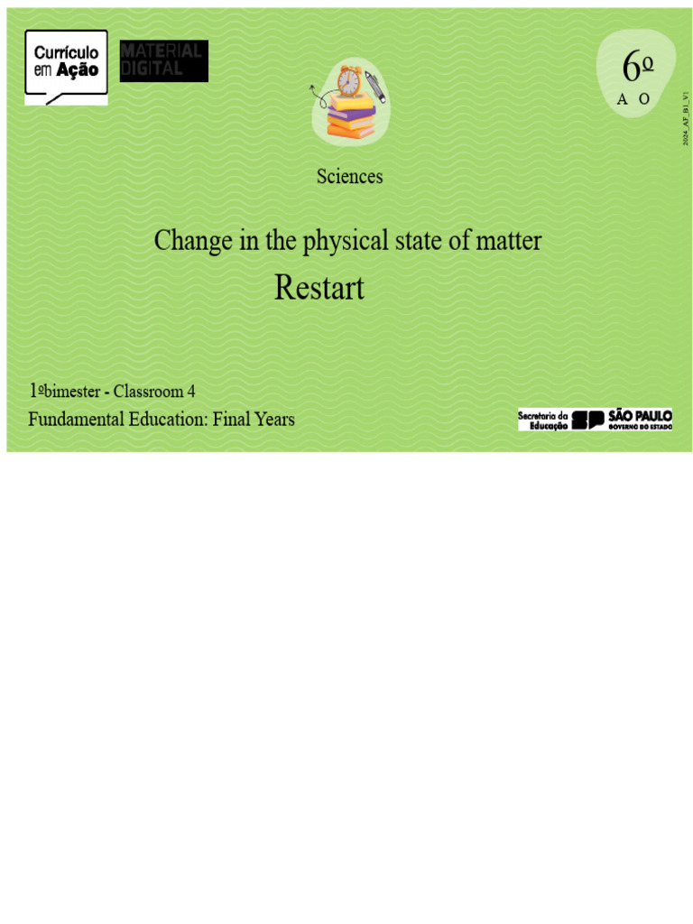 Class 4 - Change in The Physical State of Matter (Review) | PDF ...