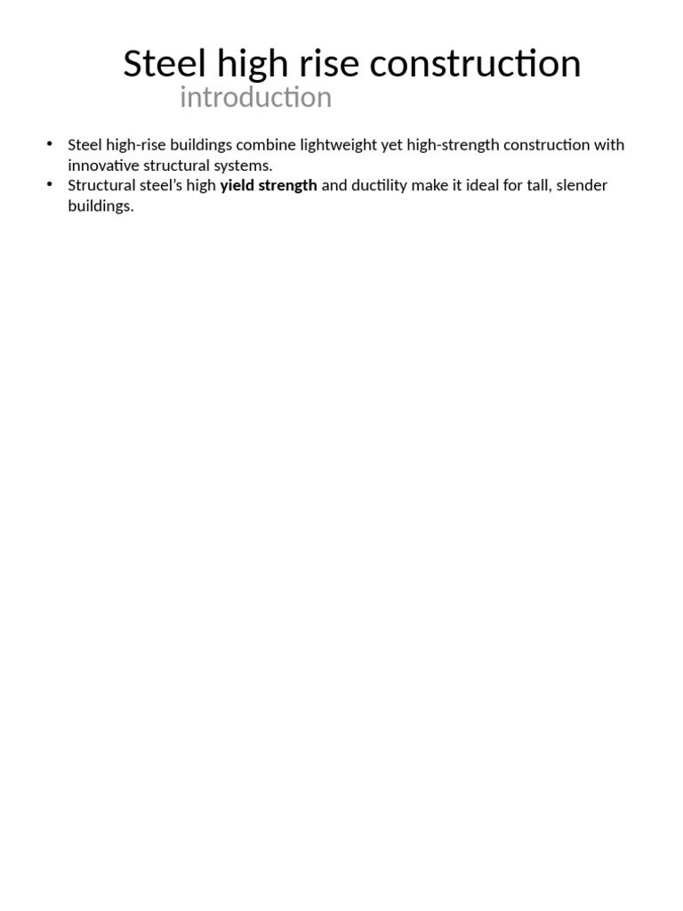 Steel High Rise Construction | PDF