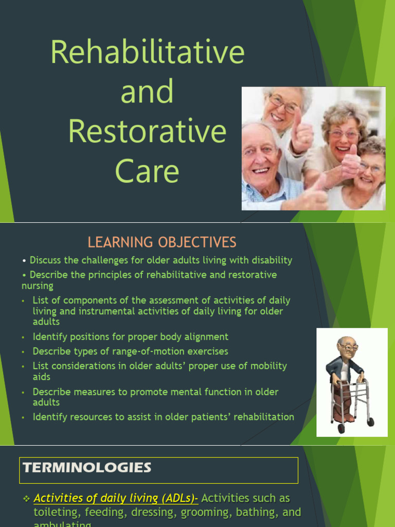 Rehabilitative and Restorative Care Guide | PDF | Anatomical Terms Of ...
