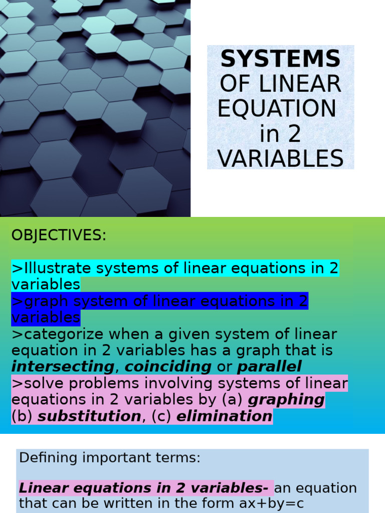 Solving Systems of Linear Equations | PDF | Mathematical Relations ...