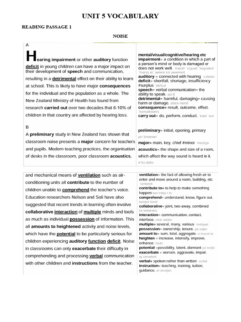 Unit 5 Vocabulary | PDF