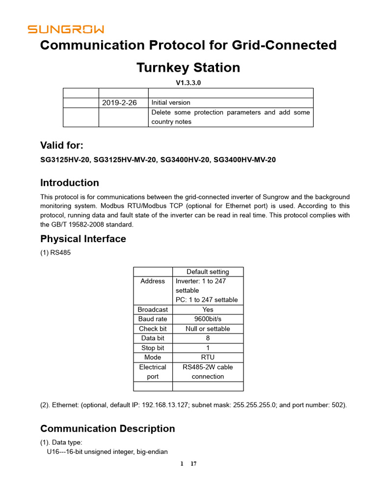 Grid-Connected Inverter Communication Protocol | PDF | Electromagnetism ...