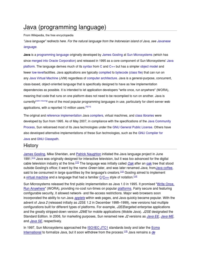 Java | PDF | Java (Software Platform) | Java (Programming Language)