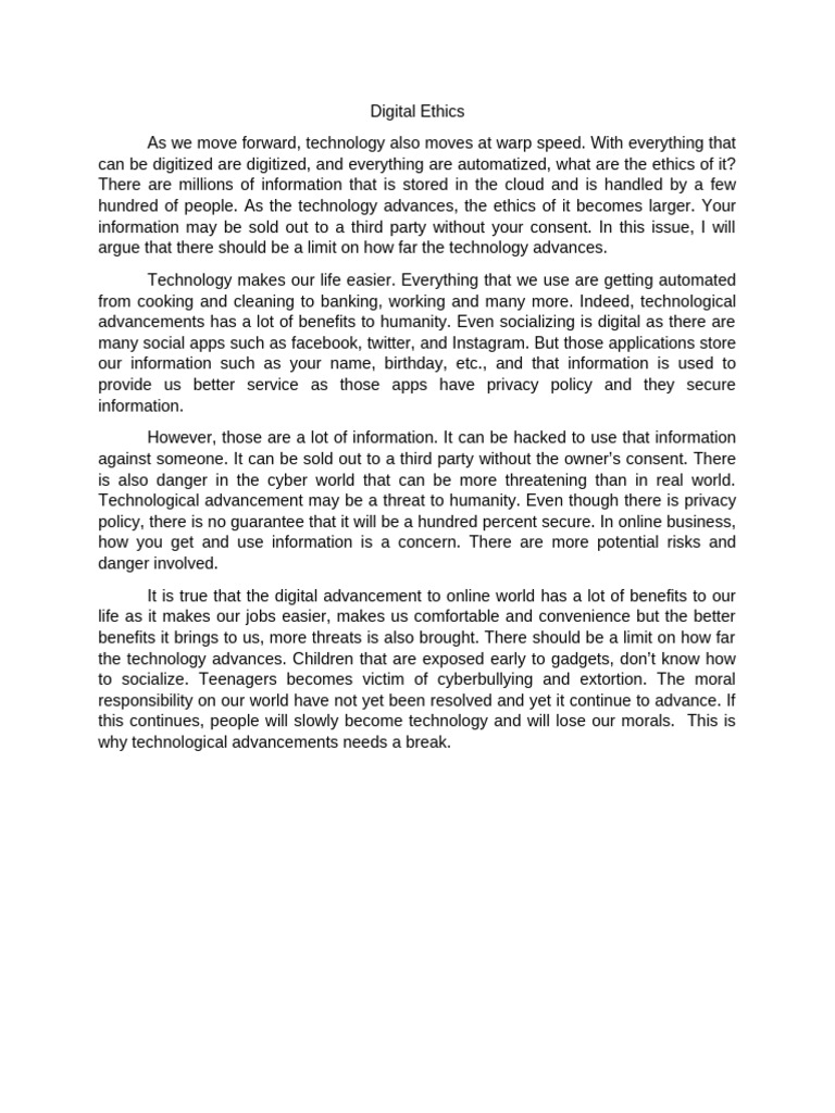 Digital Ethics | PDF