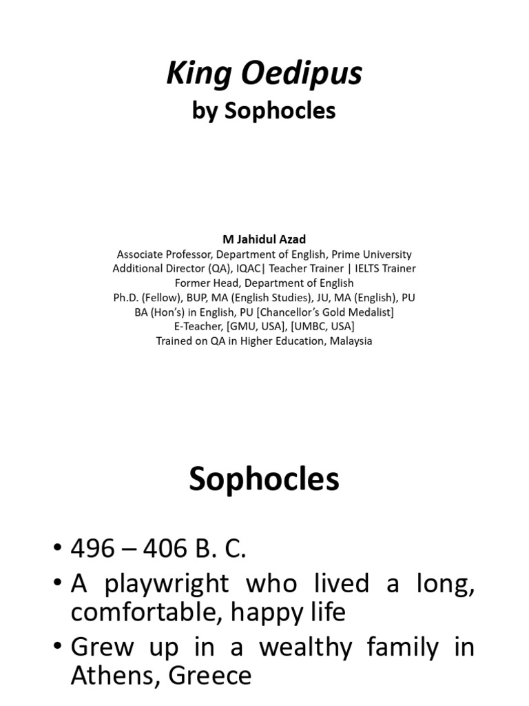 King Oedipus: A Tragic Exploration | PDF | Oedipus | Theban Mythology