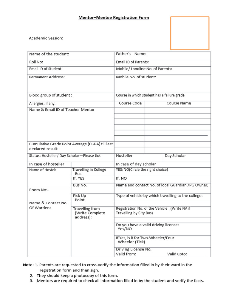 Mentor Mentee Registeration and Record Form-1 | PDF | Chess | Chess Theory
