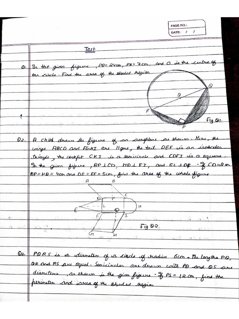 Area Related To Circle (TEST) | PDF