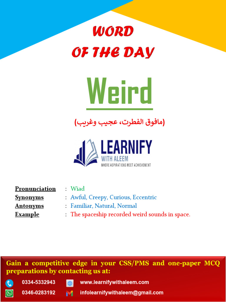 Understanding the Word "Weird" | PDF
