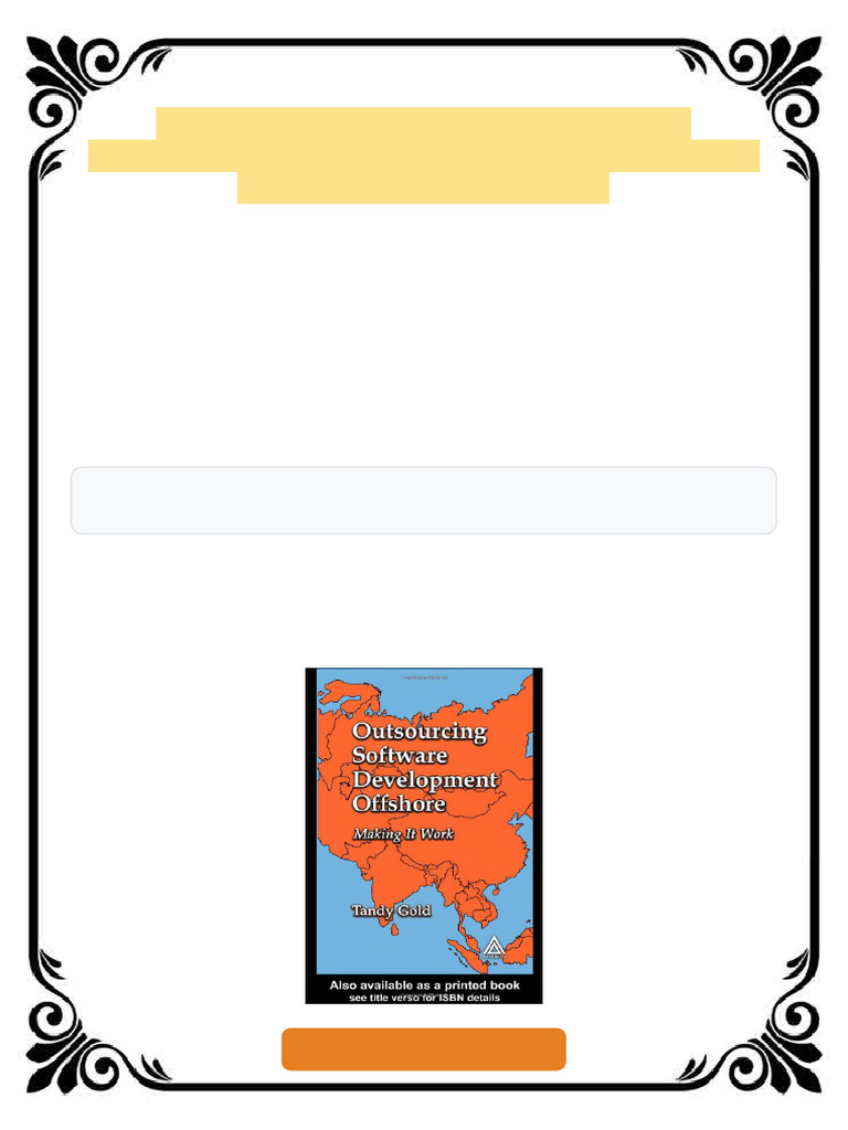 Offshore Software Development Making It Work 1st Edition Tandy Gold ...
