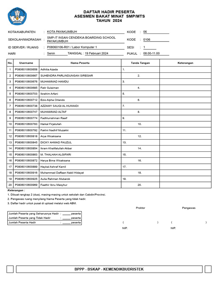 1Asesmen Bakat Minat - Tahun 2024 | PDF