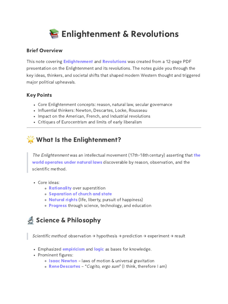 ? Enlightenment & Revolutions | PDF | Age Of Enlightenment | Liberalism