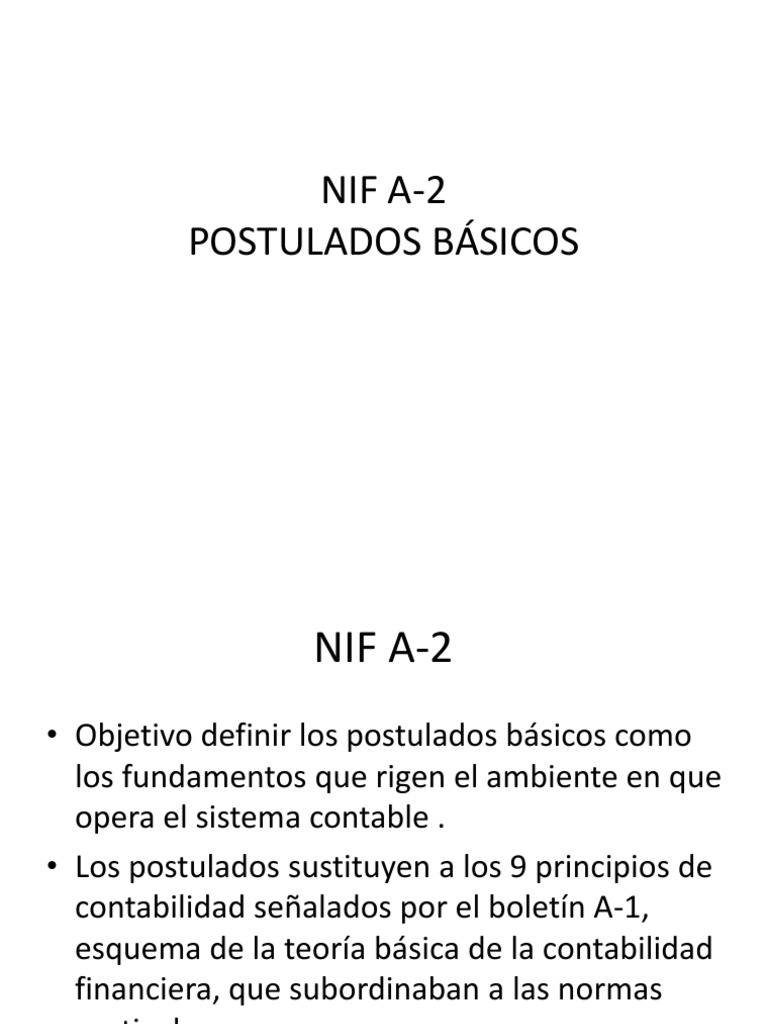 NIF A-2 Postulados Basicos | PDF | Contabilidad | Economias