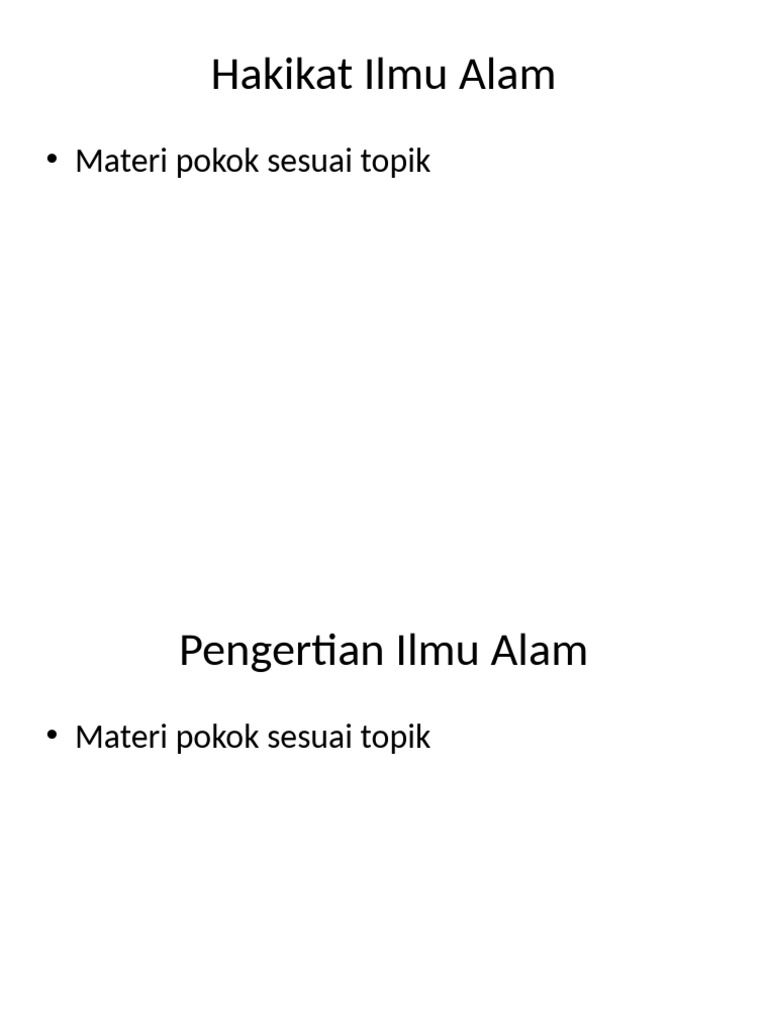 Hakikat Ilmu Alam 15 Slide FINAL | PDF
