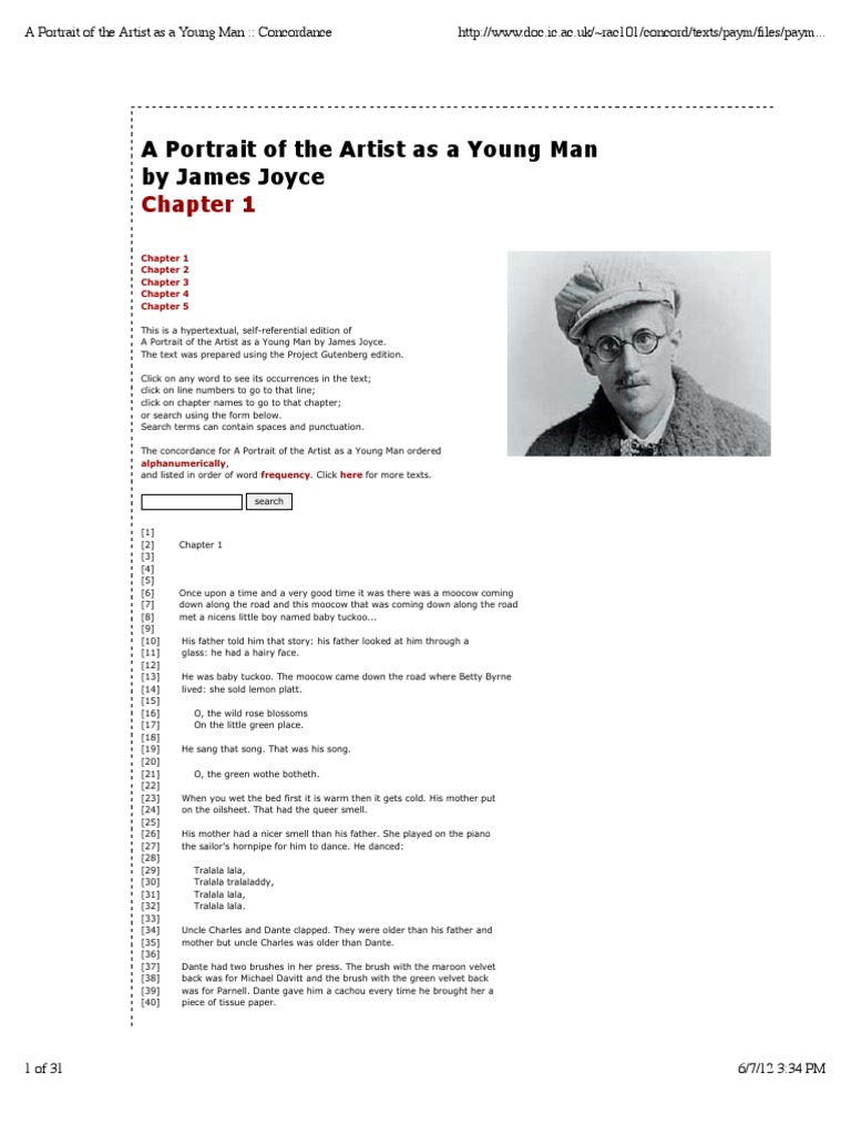 Joyce's Portrait: Chapter 1 Overview | PDF | A Portrait Of The Artist ...