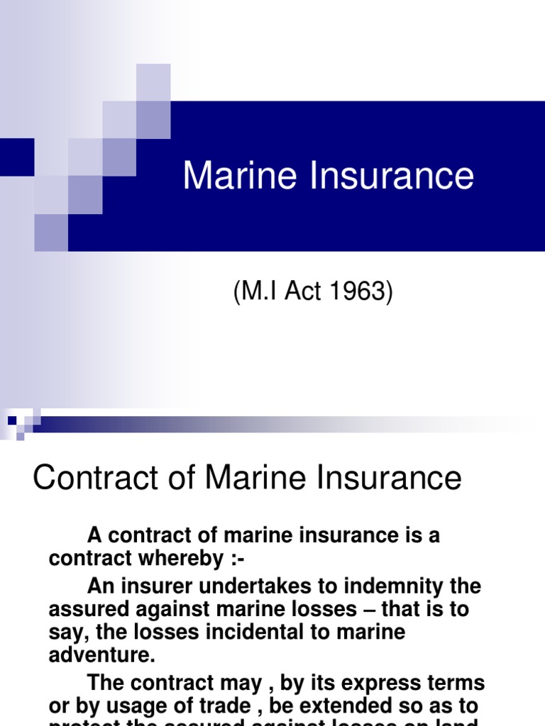 Marine Insurance MBA PPT | Insurance | Service Industries